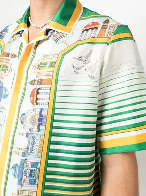 Casablanca Graphic-print Silk Shirt - White