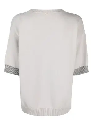 Lorena Antoniazzi Contrasting-border Crew-neck Top