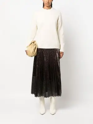 Peserico Plissé Pleated Midi Skirt