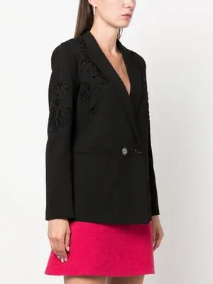 TWINSET Floral-embroidered Double-breasted Blazer