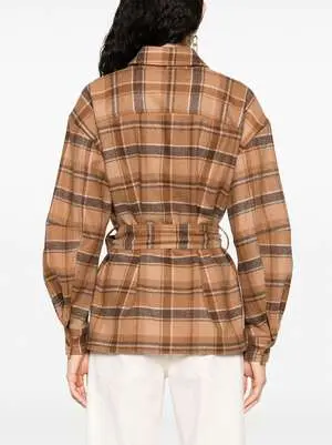 Polo Ralph Lauren Plaid Check Wool Blend Belted Shirt