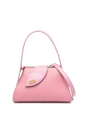 Gcds Small Logo-plaque Leather Tote Bag - Pink