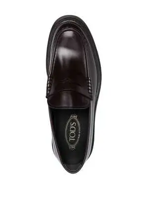 TOD'S 50mm Leather Penny Loafers - Red