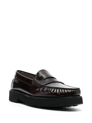 TOD'S Penny-slot Leather Loafers - Red