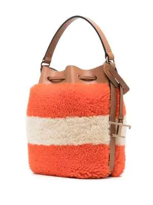 TOD'S Colour-block Fleece Bucket Bag