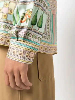 Casablanca Le Labyrinthe-print Silk Shirt