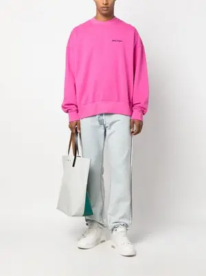 Palm Angels Logo-embroidered Cotton Sweatshirt