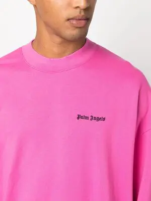 Palm Angels Logo-embroidered Cotton Sweatshirt