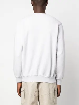Casablanca Casa Way-embroidered Cotton Sweatshirt - Grey