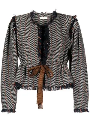 Ulla Johnson James Herringbone Tweed Jacket - Black