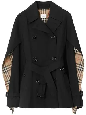 Burberry Cape-sleeve Cropped Trench Coat