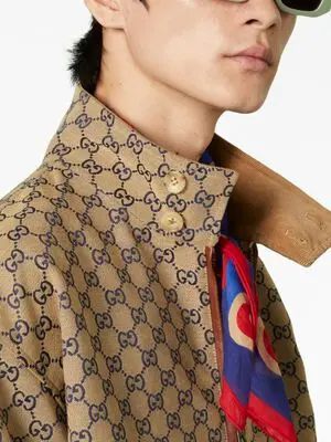 Gucci Gg Cotton Canvas Bomber Jacket