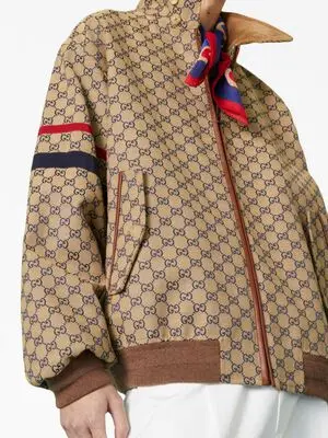 Gucci Gg Cotton Canvas Bomber Jacket