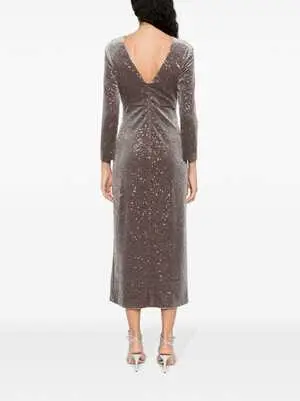 Peserico Sequin-embellished Velvet Midi Dress