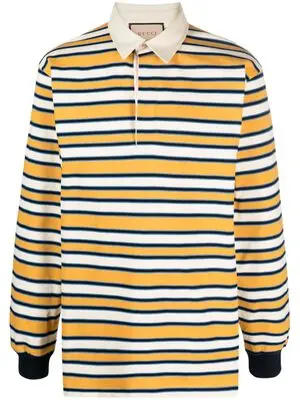 Gucci Logo-print Striped Polo Shirt