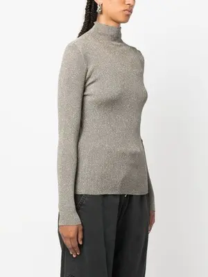 TWINSET Metallic-threading Ribbed Jumper - Grey