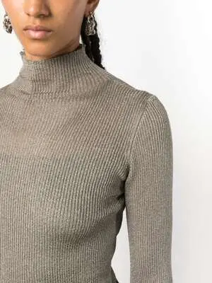 TWINSET Metallic-threading Ribbed Jumper - Grey