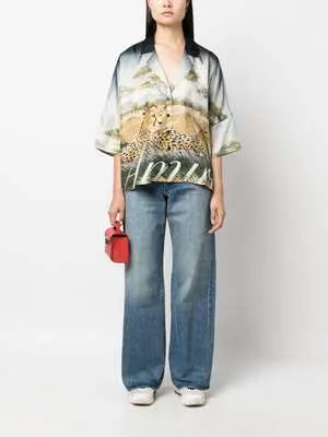 Amiri High-rise Wide-leg Jeans - Blue