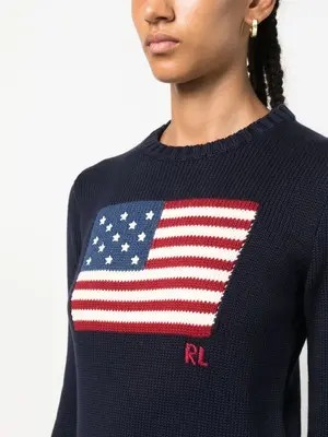 Polo Ralph Lauren Graphic-print Cotton Jumper - Blue