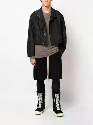 Rick Owens Drawstring Cotton Track Shorts