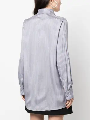 Etro Logo-embroidered Silk Shirt - Blue
