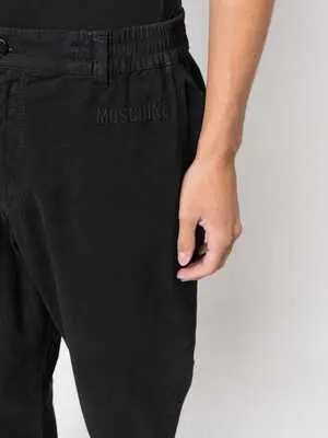Moschino Logo-embroidered Straight-leg Trousers