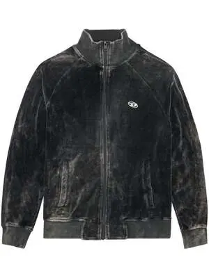 DIESEL® S-raband Zip-up Velvet Jacket With Embroidered Logo