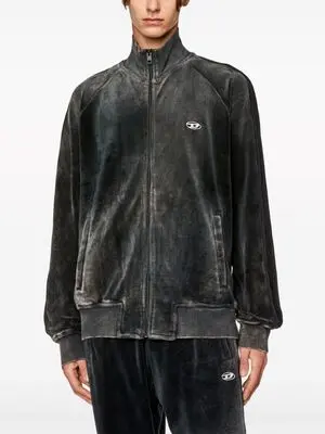 DIESEL® S-raband Zip-up Velvet Jacket With Embroidered Logo
