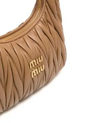Miu Miu Wander Matelassé Shoulder Bag - Brown