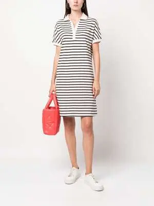 Tommy Hilfiger Logo-embroidered Striped Dress