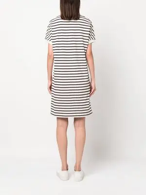Tommy Hilfiger Logo-embroidered Striped Dress