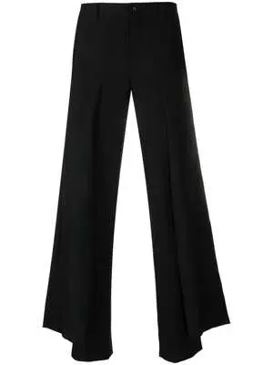 Comme Des Garçons Draped-panel Slim-fit Wool Trousers