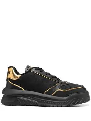 Versace Odissea Chunky Leather Sneakers - Black
