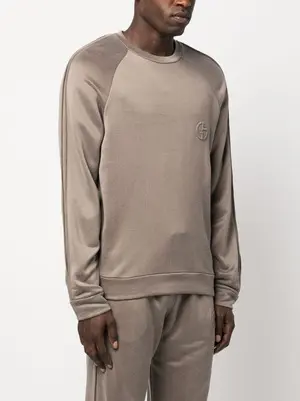 Giorgio Armani Logo-embroidered Jumper - Neutrals
