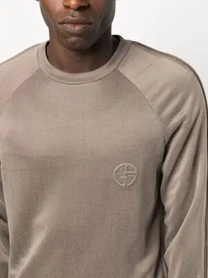 Giorgio Armani Logo-embroidered Jumper - Neutrals