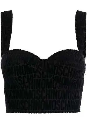 Moschino Devoré Jersey Bustier Top
