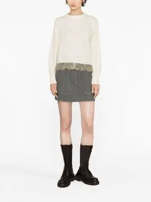 Fabiana Filippi Lace-trim Jumper - Neutrals