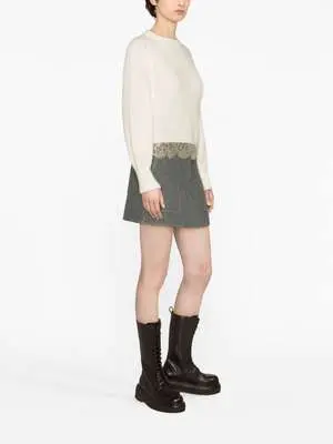 Fabiana Filippi Lace-trim Jumper - Neutrals