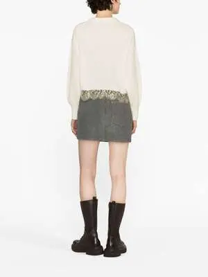 Fabiana Filippi Lace-trim Jumper - Neutrals
