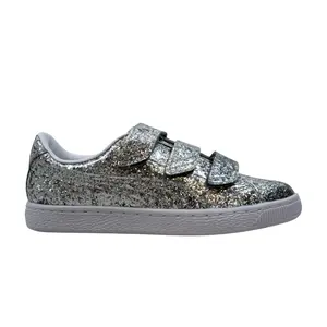 PUMA Basket Strap Glitter Sneakers - Silver
