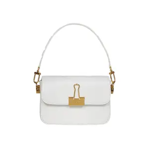 Off-White Binder Shoulder Bag - White