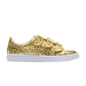 PUMA Basket Strap Glitter Sneakers - Gold