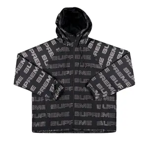 Supreme Logo Ripstop Hooded Track Jacket - Black
