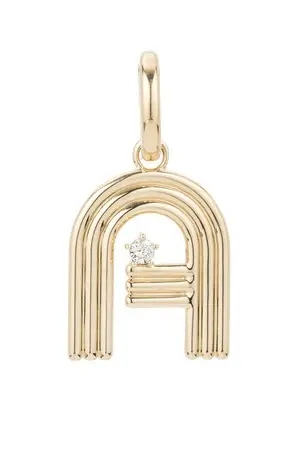 Adina Reyter Groovy Initial Diamond Pendant Charm - Yellow Gold - A