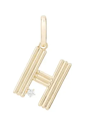 Adina Reyter Groovy Initial Diamond Pendant Charm - Yellow Gold - H