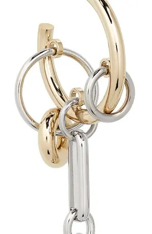 JUSTINE CLENQUET Iris Mismatched Two-tone Charm Hoop Earrings