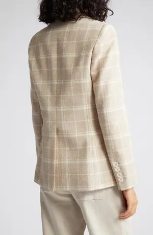 Eleventy Plaid Wool And Alpaca Blend Blazer