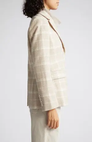Eleventy Plaid Wool And Alpaca Blend Blazer
