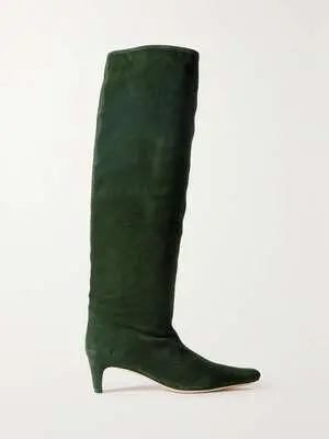 Staud Wally Suede Knee Boots - Black