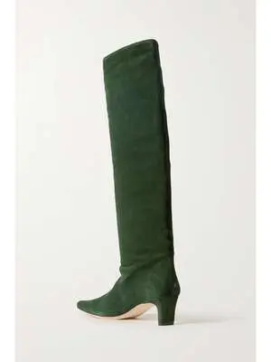 Staud Wally Suede Knee Boots - Black